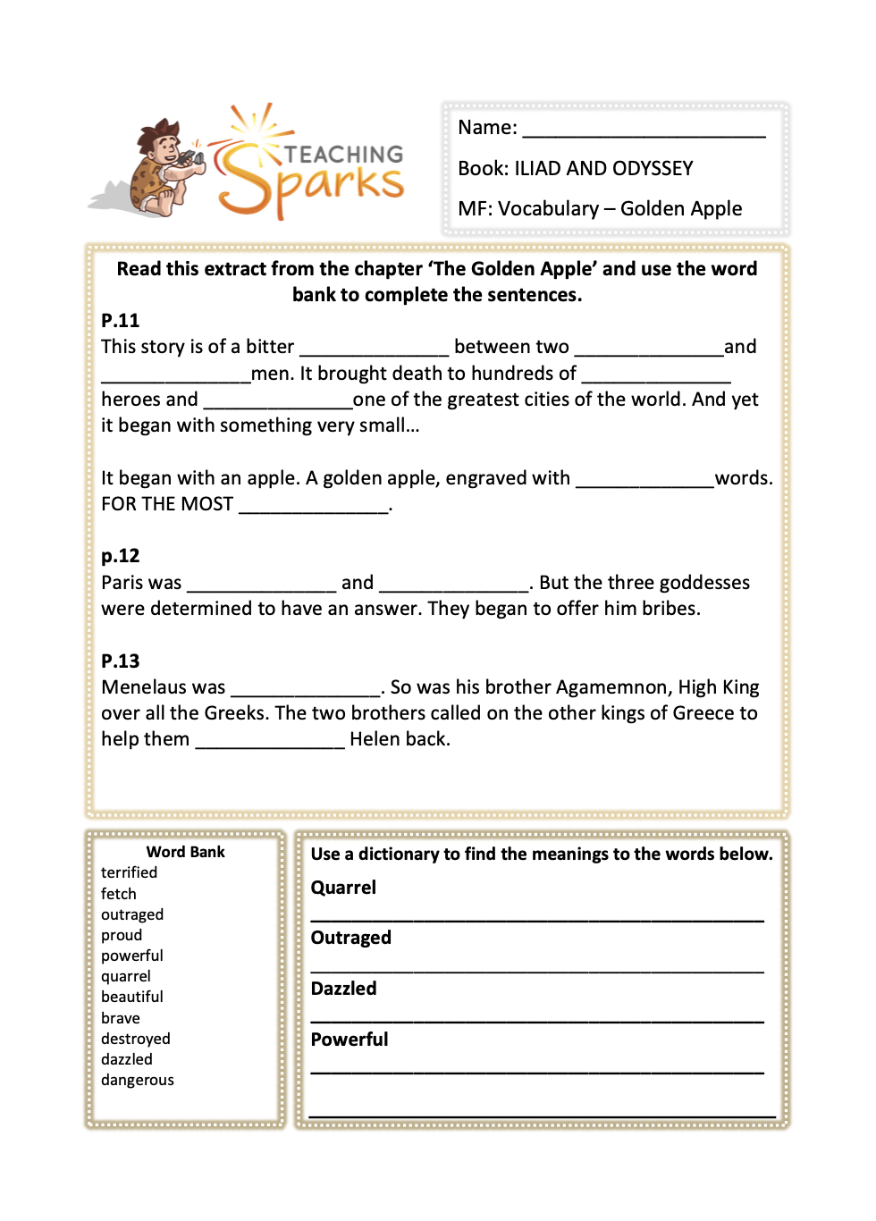 Iliad and Odyssey | Year 3 & Year 4 | Resources | Activities ...