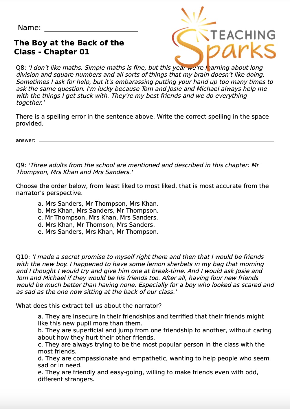 The Boy at the Back of the Class | Y5 / Y6 Resources & Planning