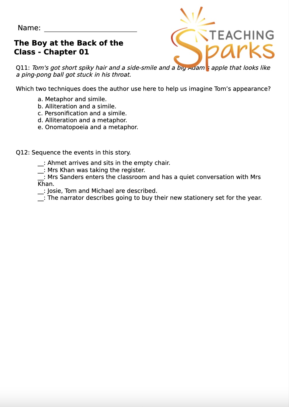 The Boy at the Back of the Class | Y5 / Y6 Resources & Planning