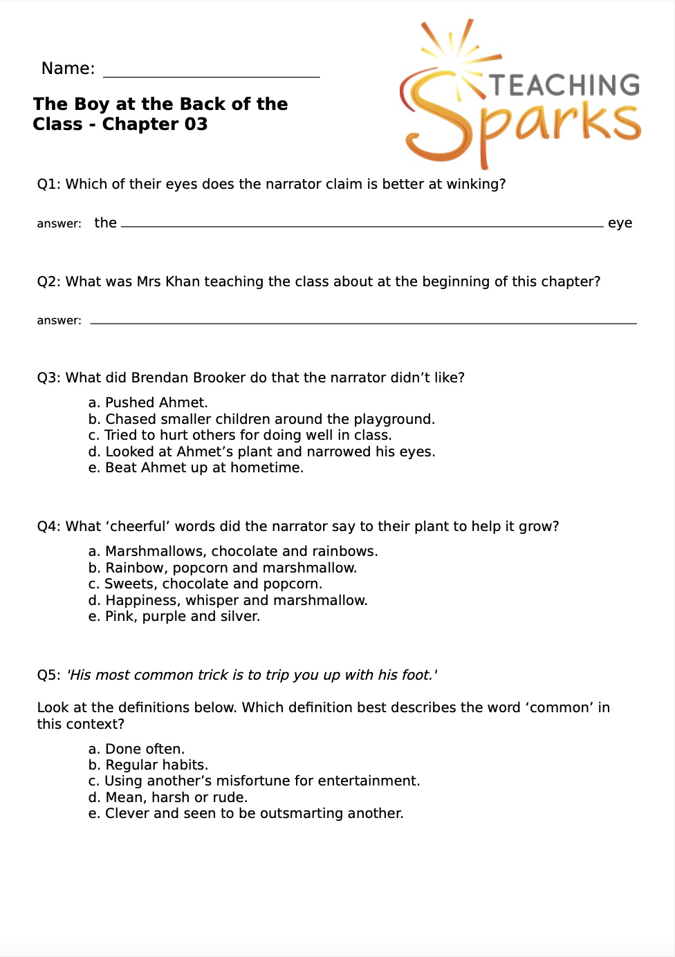 The Boy at the Back of the Class | Y5 / Y6 Resources & Planning