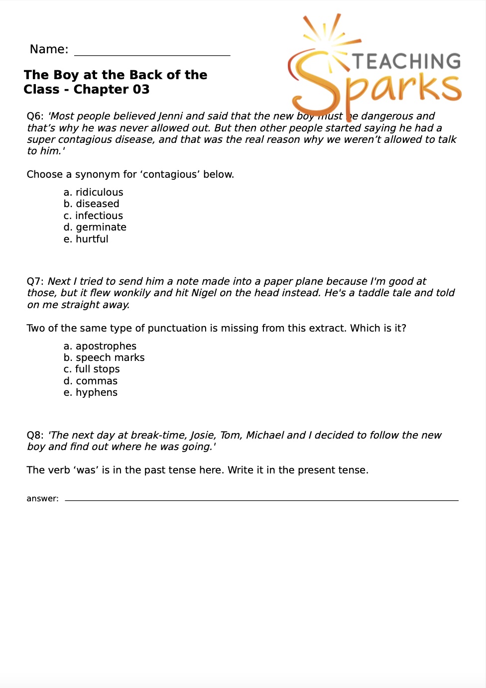 The Boy at the Back of the Class | Y5 / Y6 Resources & Planning