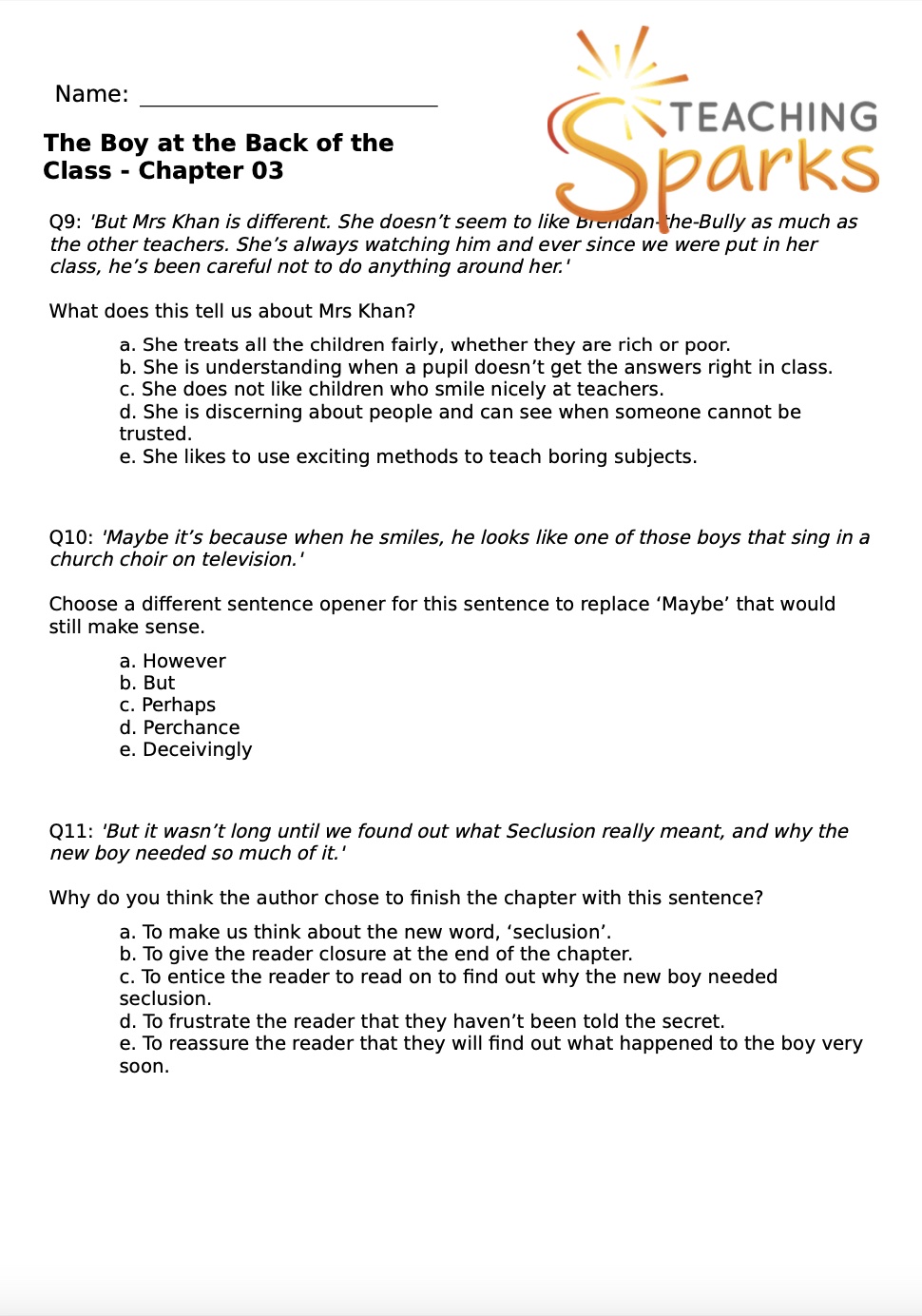 The Boy at the Back of the Class | Y5 / Y6 Resources & Planning