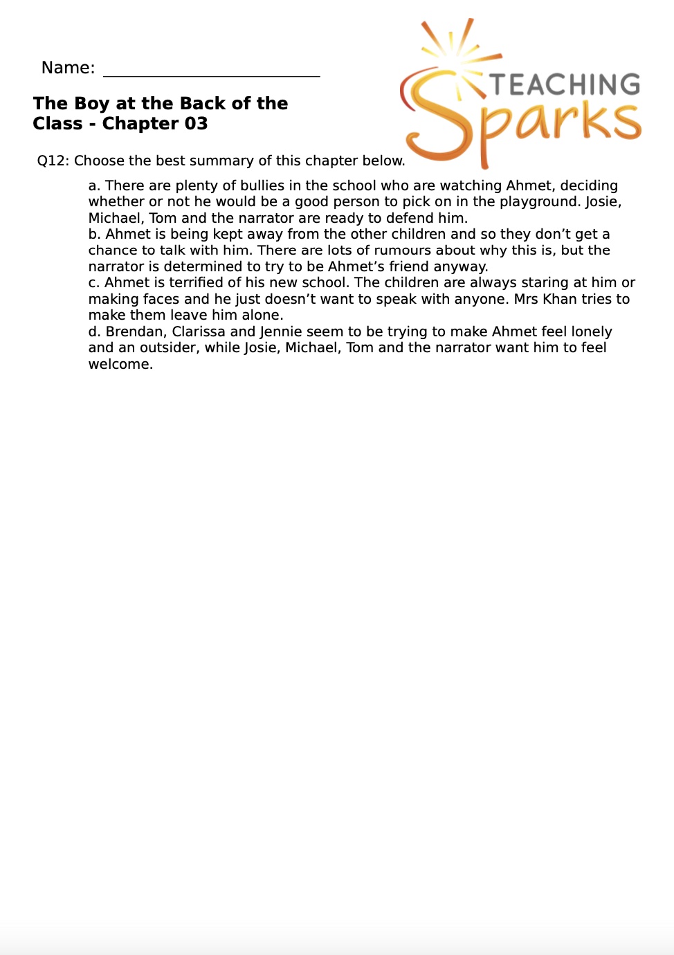 The Boy at the Back of the Class | Y5 / Y6 Resources & Planning